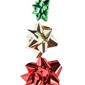 120 Christmas Bows Self Adhesive for Presents Wreaths Wrapping Holiday Gifts Includes Large Medium Small and Mini Sizes in Red Green Silver and Gold 24 of 4", 30 of 3", 30 of 2",and 36 1" Bows