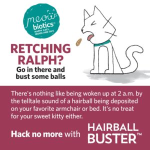 Fidobiotics - Meowbiotics Hairball Buster Powder for Cats with Probiotics 2 Billion CFU Smoked Fish Chowdah Flavor - 30 Serving(s)