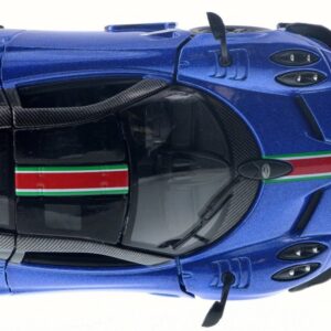 KiNSMART 2016 Pagani Huayra BC Blue w/Racing Strip Decal 5" 1:38 Scale Die Cast Metal Model Toy Super Race CarCar w/Pullback Action