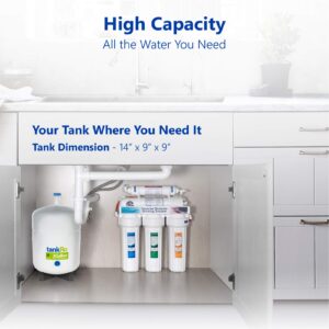 tankRO – RO Water Filtration System Expansion Tank – 3 Gallon Water Tank -– Compact Reverse Osmosis Water Storage Pressure Tank with Free 1/4" Tank Ball Valve