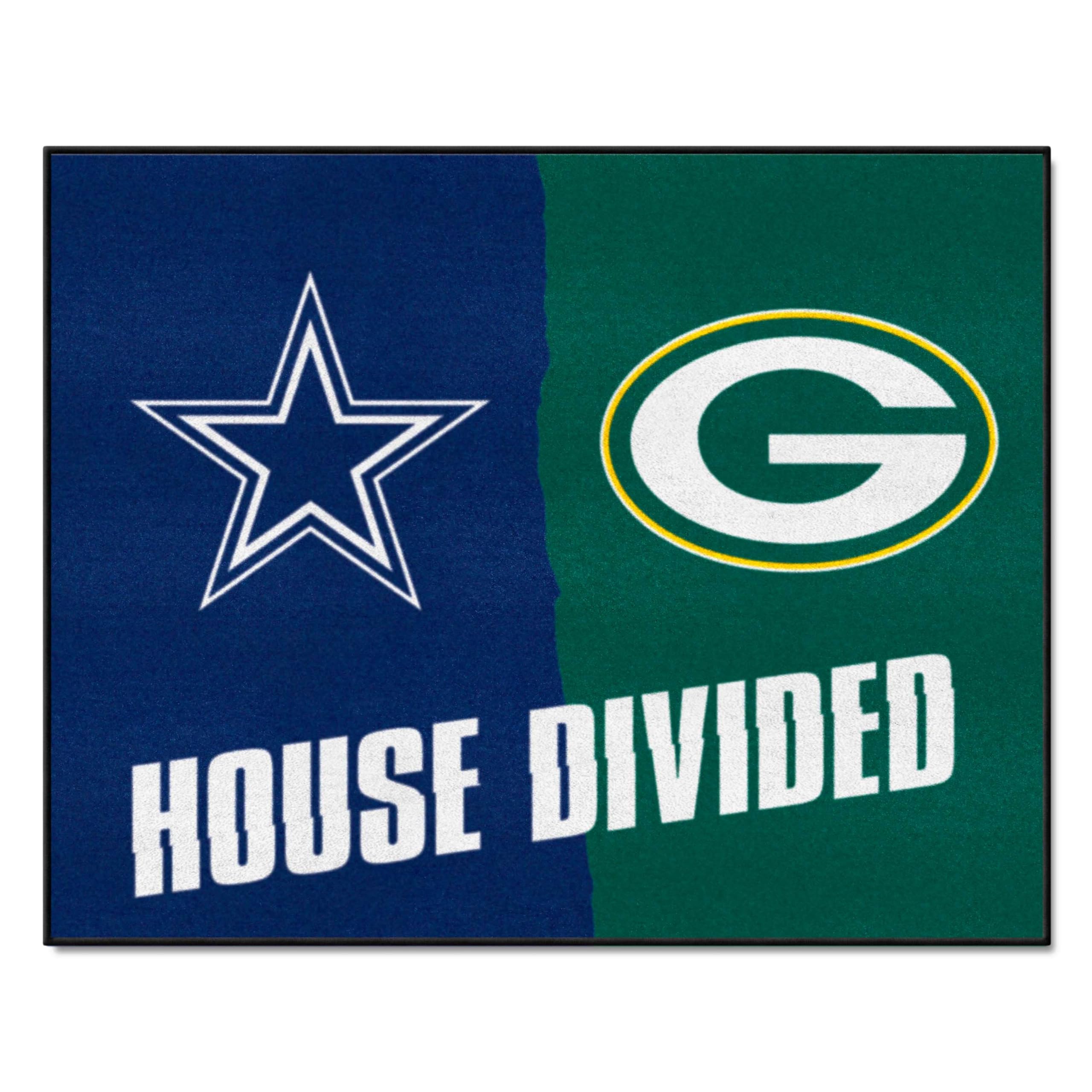 FANMATS 21804 NFL Packers / Cowboys House Divided Rug