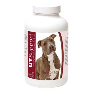 healthy breeds pit bull cranberry chewables - ut support - effective in helping fight harmful bacteria & prevent infection in your dog's bladder - 75 count