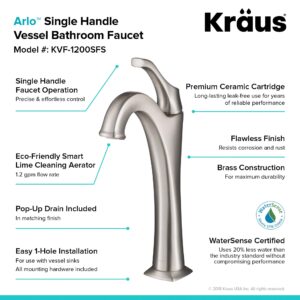 Kraus KVF-1200SFS Arlo Bathroom Faucet, Spot Free Stainless Steel