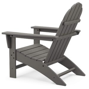 POLYWOOD Vineyard 3-Piece Adirondack Chair Set with Side Table, Slate Grey