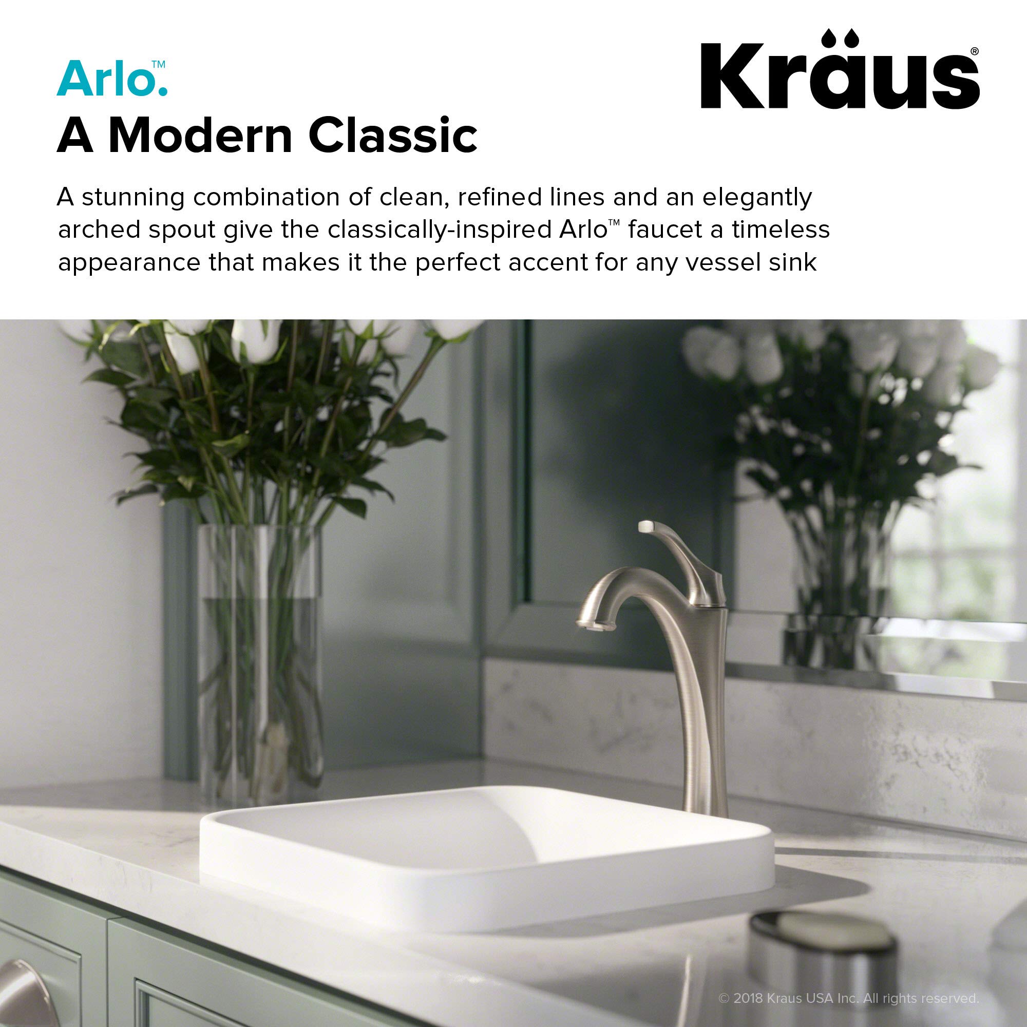 Kraus KVF-1200SFS Arlo Bathroom Faucet, Spot Free Stainless Steel