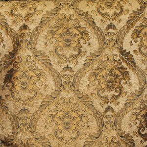 Damask Tapestry Chenille Fabric - Upholstery Fabric, L.Gold - 60" Width - Sold BTY