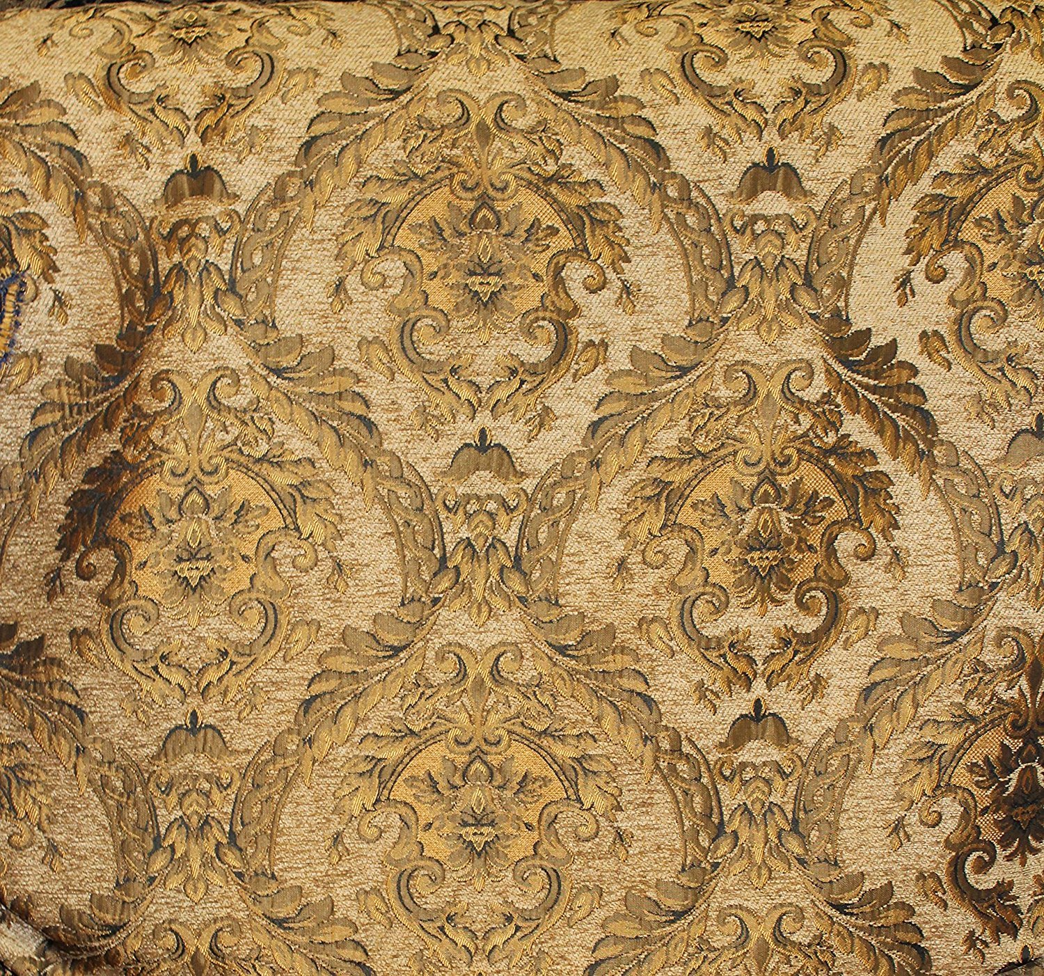 Damask Tapestry Chenille Fabric - Upholstery Fabric, L.Gold - 60" Width - Sold BTY