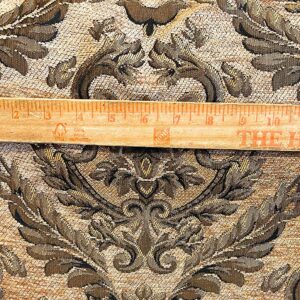 Damask Tapestry Chenille Fabric - Upholstery Fabric, L.Gold - 60" Width - Sold BTY