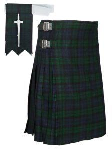 traditional scottish black watch 8 yard tartan kilt 40