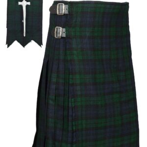 Traditional Scottish Black Watch 8 Yard Tartan Kilt 40