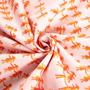 Windham Fabrics 0546950 Heather Ross Kinder Paper Dolls Pink Orange Fabric by The Yard