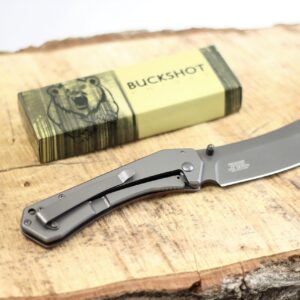 Wartech Buckshot Knives PBK222 Thumb Open Spring Assisted Tanto Cleaver Pocket Knives (PBK222WD)