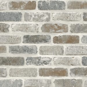 NextWall Washed Faux Brick Peel and Stick Wallpaper