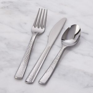 Mozaik Premium Plastic Hammered Stainless Steel Coated Assorted Cutlery, 120 pieces