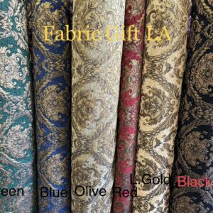 Damask Tapestry Chenille Fabric - Upholstery Fabric, L.Gold - 60" Width - Sold BTY