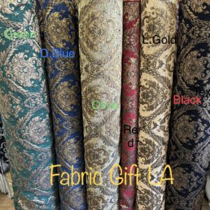 Damask Tapestry Chenille Fabric - Upholstery Fabric, L.Gold - 60" Width - Sold BTY