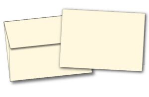 desktop publishing supplies heavyweight small blank cream/natural/off-white greeting card sets - 40 cards & envelopes - note card/thank you card size with a1 envelopes