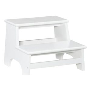 powell linon tyler wood bed step stool in white