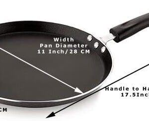 Sahishnu Online And Marketing Nonstick Dosa Pan, Black, Aluminium, 285mm x 11mm x 0.5in