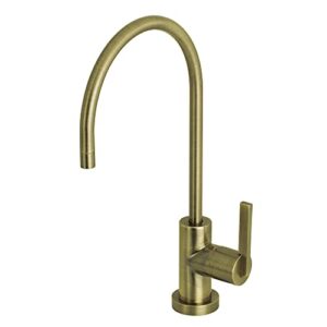 kingston brass ks8193ctl 1/4 turn water filtration faucet, antique brass,5-7/8" in spout reach