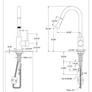 Kingston Brass LS8628DL Concord Pull-Down Sprayer Kitchen Faucet, 8-5/16" in Spout Reach, Brushed Nickel