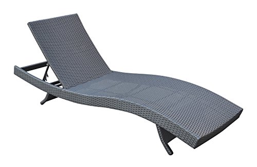 Armen Living Cabana Adjustable Wicker Chaise Lounge Chair