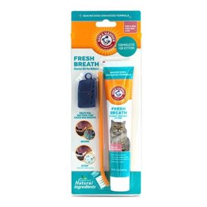 arm & hammer cat dental kit - toothbrush, toothpaste and oral care for kittens with tuna and fresh mint flavors