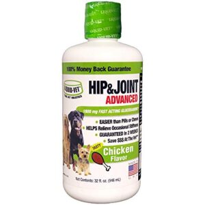 liquid-vet by cool pet holistics k9 hip & joint advanced formula, chicken flavor, 32 oz (lvdja-ch-04pk-32u)