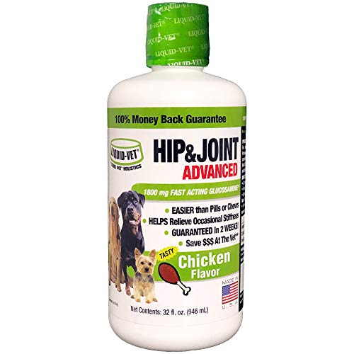 Liquid-Vet by COOL PET Holistics K9 Hip & Joint Advanced Formula, Chicken Flavor, 32 oz (LVDJA-CH-04PK-32U)