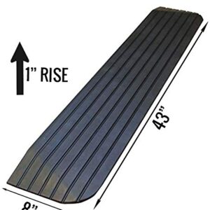 RK Safety RK-RTR01 1" Rise Solid Rubber Power Wheelchair Scooter Threshold Ramp (1 Pc)