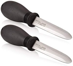 rockland guard oyster shucking knife - effortless shucking with non-slip easy-to-grip handle (2 pack)