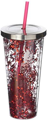 Spoontiques - Glitter Filled Acrylic Tumbler - Glitter Cup with Straw - 20 oz - Stainless Steel Locking Lid with Straw - Double Wall Insulated - BPA Free - Betty Boop