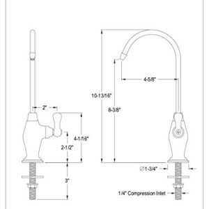 Kingston Brass KS3190AL Ks3190Al Restoration 1/4 Turn Water Filtration Faucet, 4-5/8" In Spout Reach, Matte Black