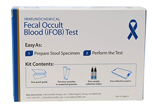 immunochemical Fecal Occult Blood (iFOB) Home Test and Stool Test for Colorectal Diseases - 2 Pack