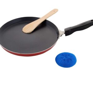 Sahishnu Online And Marketing Nonstick Dosa Pan, Black, Aluminium, 285mm x 11mm x 0.5in