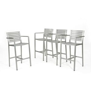 christopher knight home tammy coral outdoor silver rust-proof aluminum 29.50 inch barstools (set of 4)