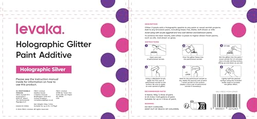 Glitter for Paint [5.3oz] – Holographic Silver with 2 x Buffing Pads – Glitter for Painting Walls for Luminous Paint Finish on Interior or Exterior Walls, Ceilings, and Wood - Glitter Paint Additive