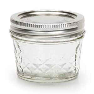 LOEW CORNELL 1440080400 GLASS JELLY JAR BALL WITH LIDS AND BANDS 4 OUNCE, Multicolor (pack of 12)