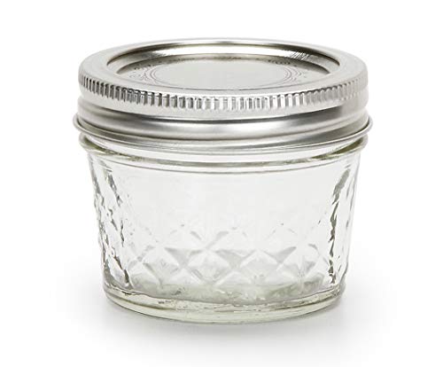 LOEW CORNELL 1440080400 GLASS JELLY JAR BALL WITH LIDS AND BANDS 4 OUNCE, Multicolor (pack of 12)