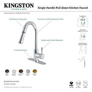 Kingston Brass LS8628DL Concord Pull-Down Sprayer Kitchen Faucet, 8-5/16" in Spout Reach, Brushed Nickel