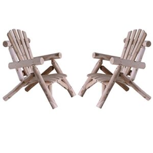 lakeland mills cedar log patio lounge chair set of 2