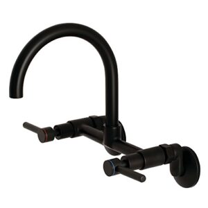 kingston brass ks814mb concord kitchen faucet, 7-1/16" in spout reach, matte black