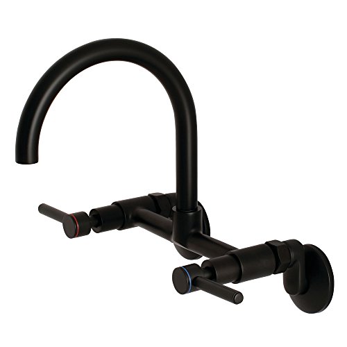 Kingston Brass KS814MB Concord Kitchen Faucet, 7-1/16" in Spout Reach, Matte Black