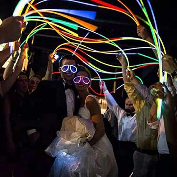 Glow Fever Glow Sticks Bulk 100ct 22'' Glow Necklaces with Connectors, Neon Light Sticks for Party Festivals Raves Concert Birthday Wedding, Multicolor