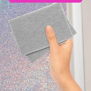 Glitter for Paint [5.3oz] – Holographic Silver with 2 x Buffing Pads – Glitter for Painting Walls for Luminous Paint Finish on Interior or Exterior Walls, Ceilings, and Wood - Glitter Paint Additive