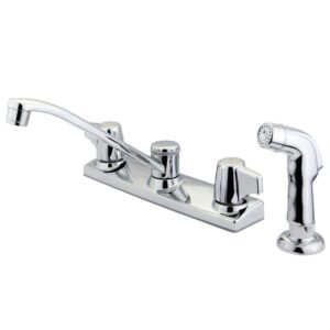 kingston brass kb120sp 8" centerset kitchen faucet, 7-1/8" in spout reach, polished chrome