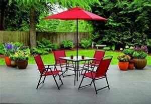 new albany lane 6-piece folding dining set, multiple colors (red)