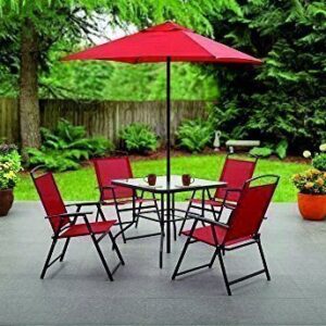 NEW Albany Lane 6-Piece Folding Dining Set, Multiple Colors (Red)