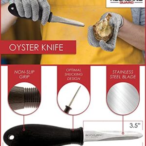 Rockland Guard Oyster Shucking Knife - Effortless Shucking with Non-Slip Easy-to-Grip Handle (2 Pack)