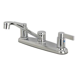 kingston brass fb111ndl nuvofusion 8" centerset kitchen faucet, 7-5/8" in spout reach, polished chrome